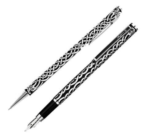 Celtic Birds Pen Set Silver