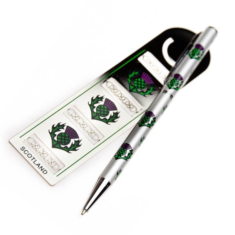 Pen & Bookmark Scottish Thistle Design