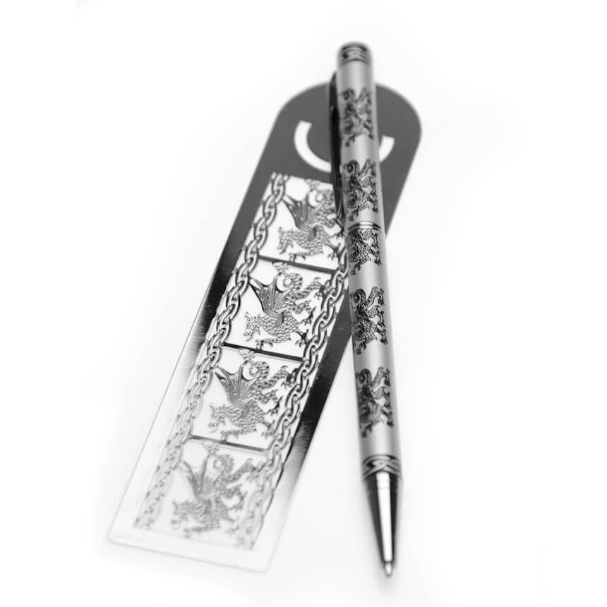 Pen & Bookmark Welsh Dragon Design 2