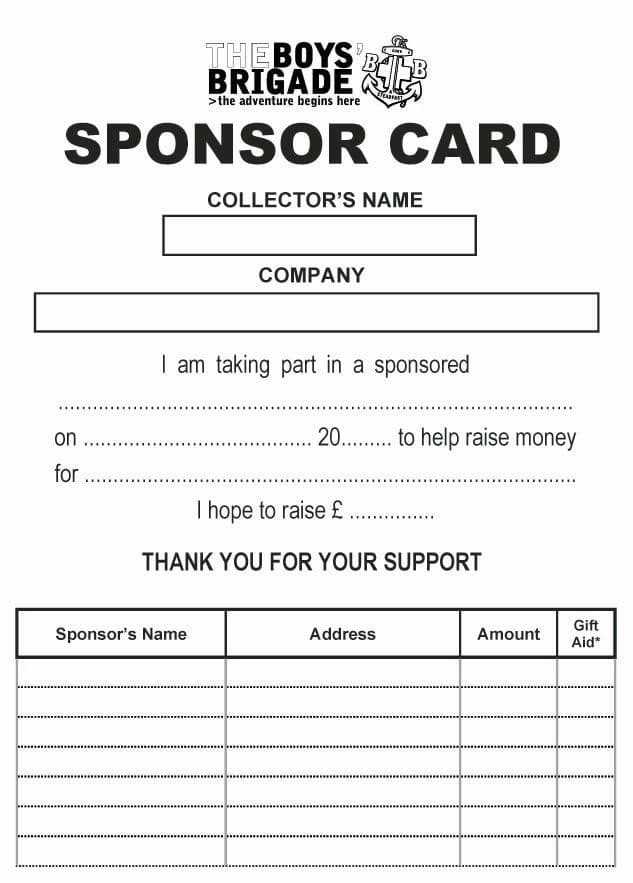 SPONSOR CARDS - Pack of 50