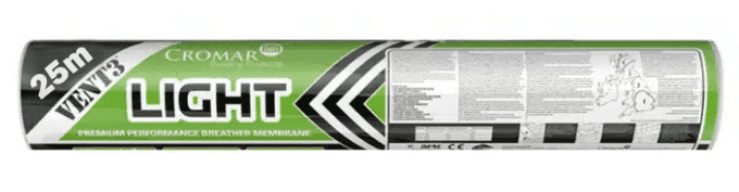 CROMAR VENT3 Light Breather Membrane 95g 1Mx25M TV3L/25 Green