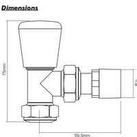 INTA 15mm Manual Angled Radiator Valve MRV15