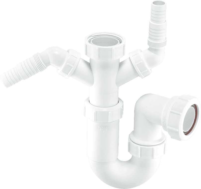 McALPINE 1 1/2" Appliance Double Trap With 75mm Water Seal WM11