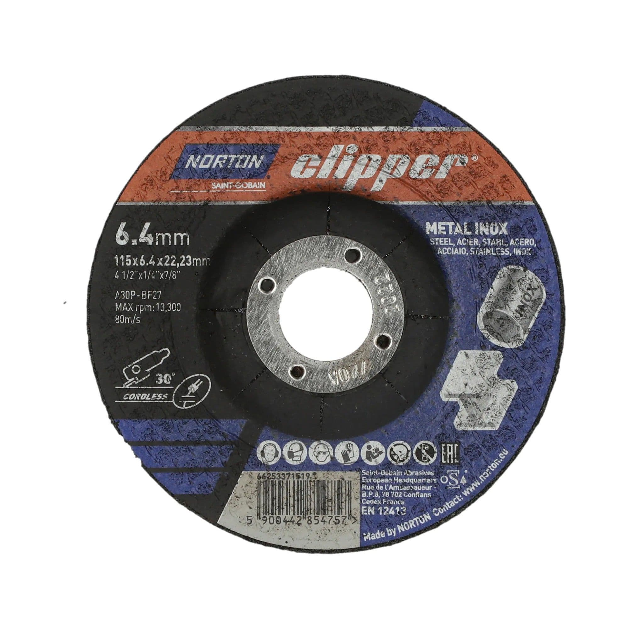 NORTON Clipper Steel-Inox 230x1 9x22mm Cut Disc 66253371513