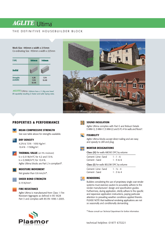 PLASMOR Aglite Ultima Block 100mmx215mmx440mm 4 2N