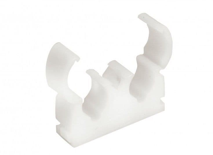 TALON Double Hinged Pipe Clip 22mm White TD22