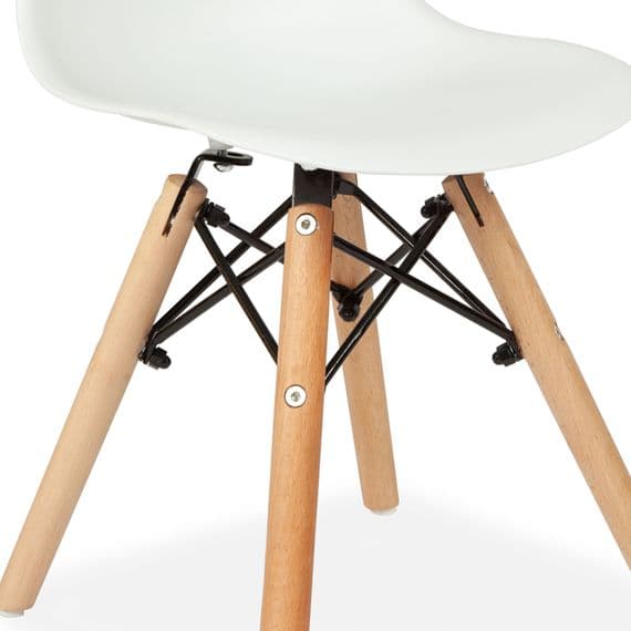 4 White Children s Chairs - with Wooden Legs