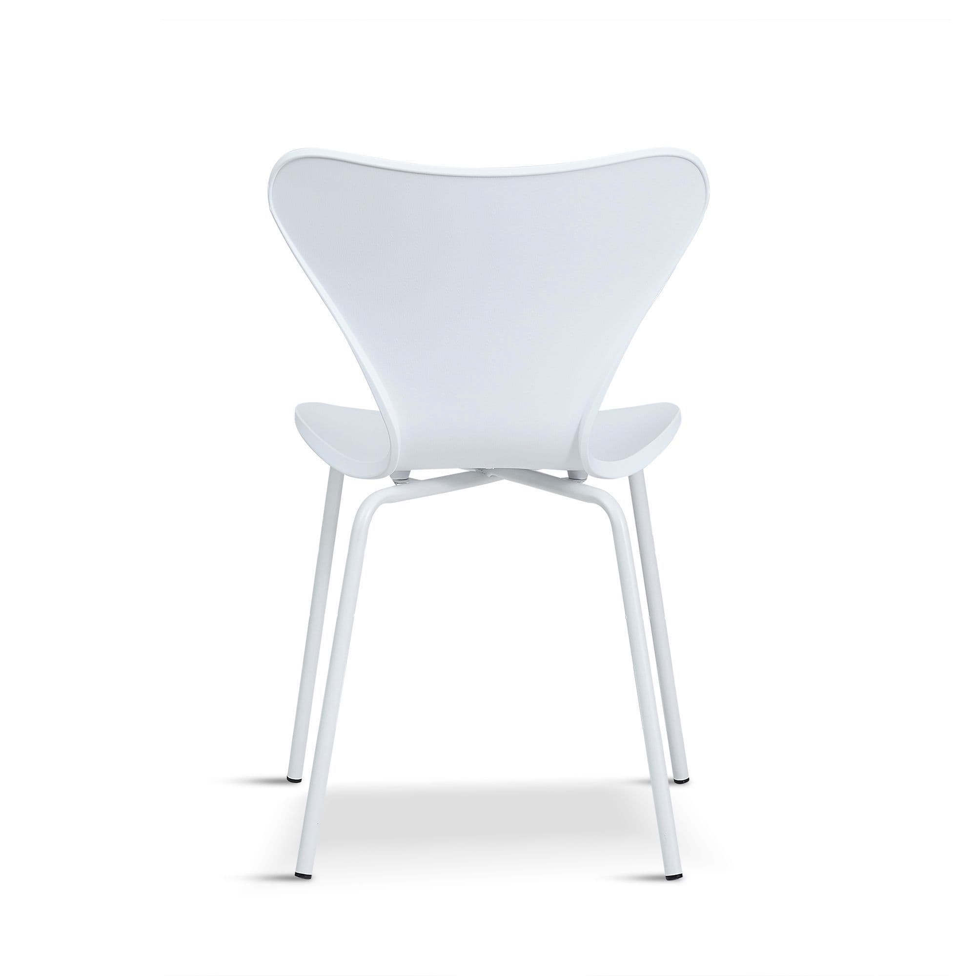 Set of 2 BRISTOL White Stacking Dining Chairs