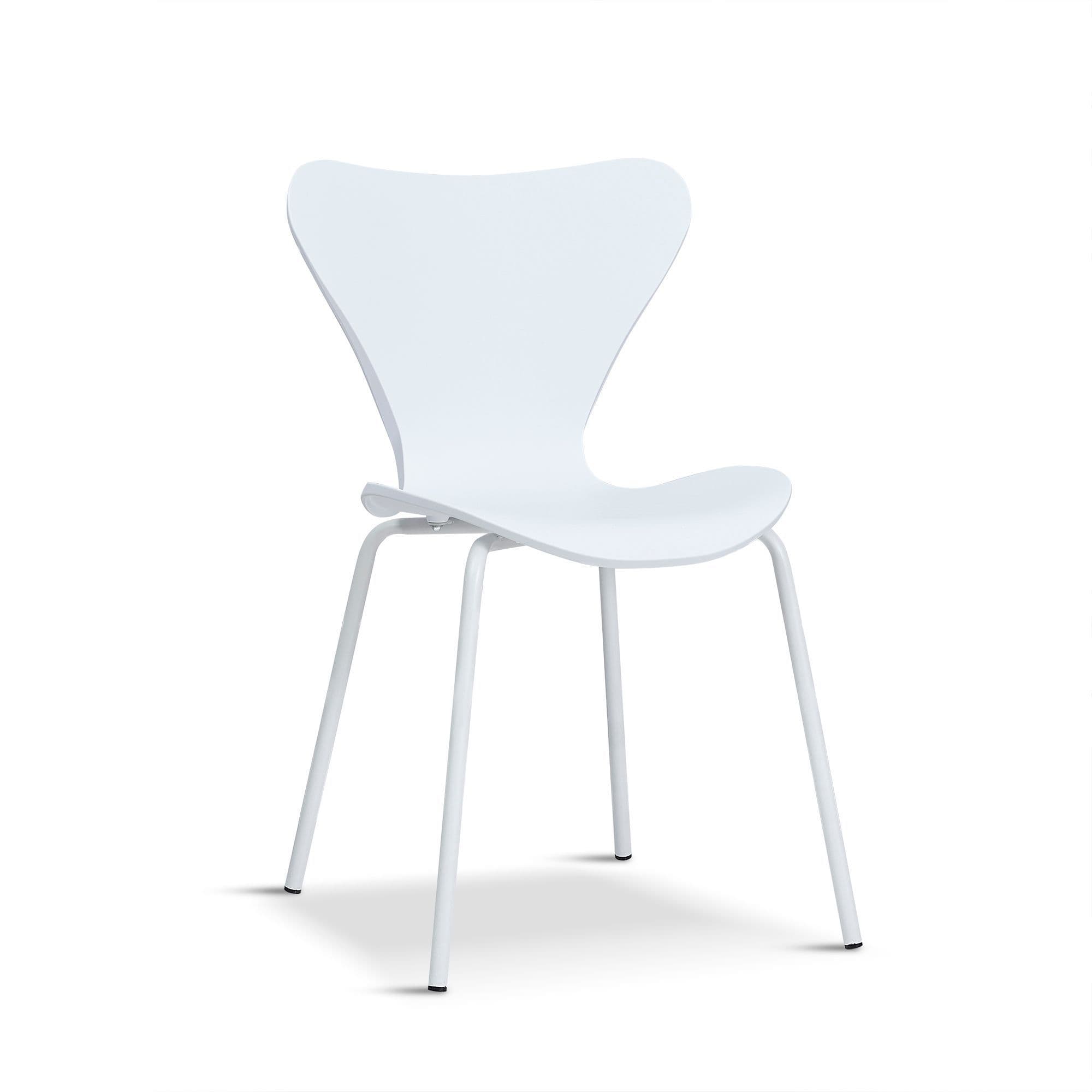 Set of 2 BRISTOL White Stacking Dining Chairs