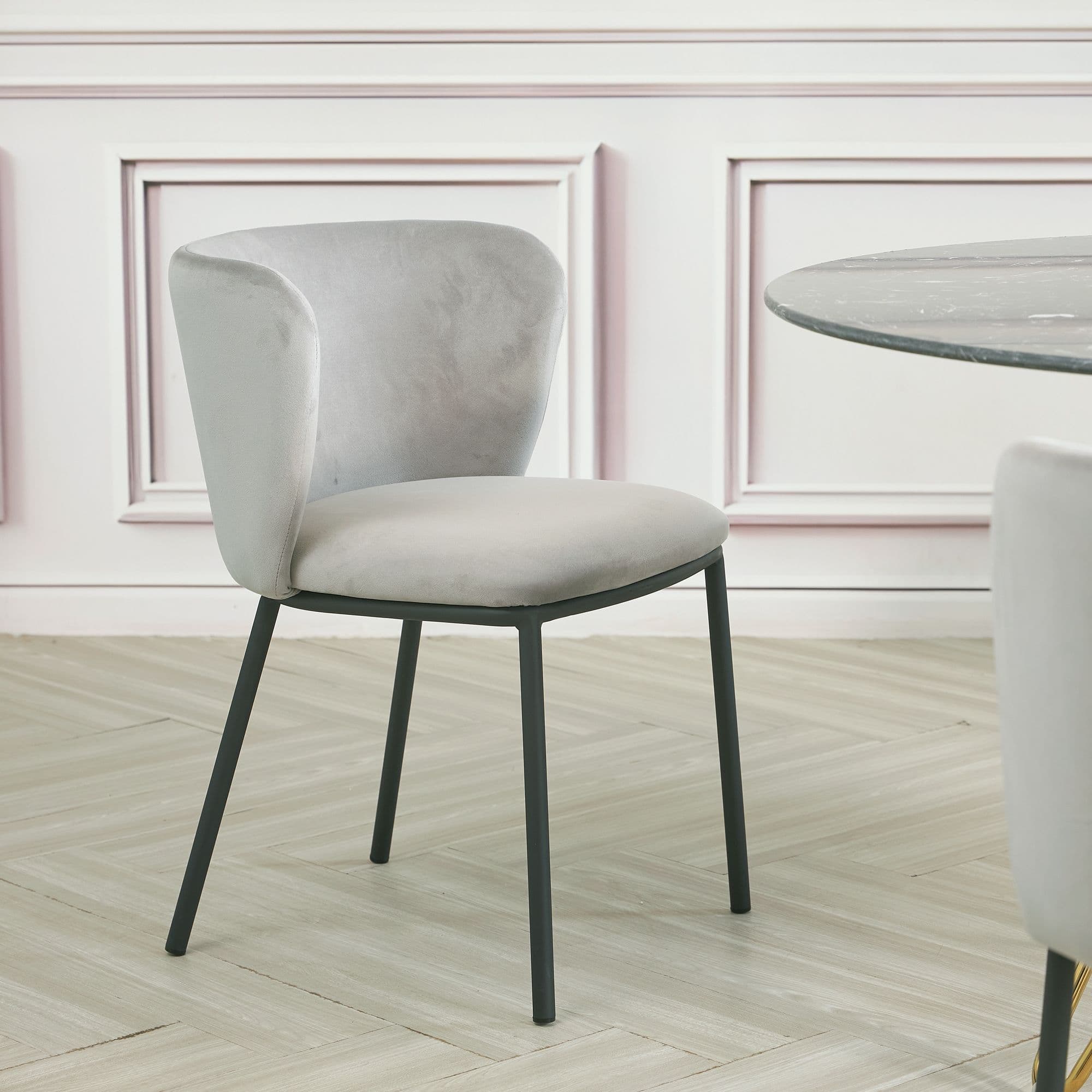 Set of 2 MANDY Grey Dining Chairs