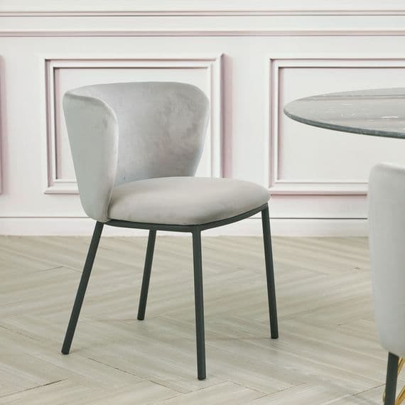Set of 2 MANDY Grey Dining Chairs