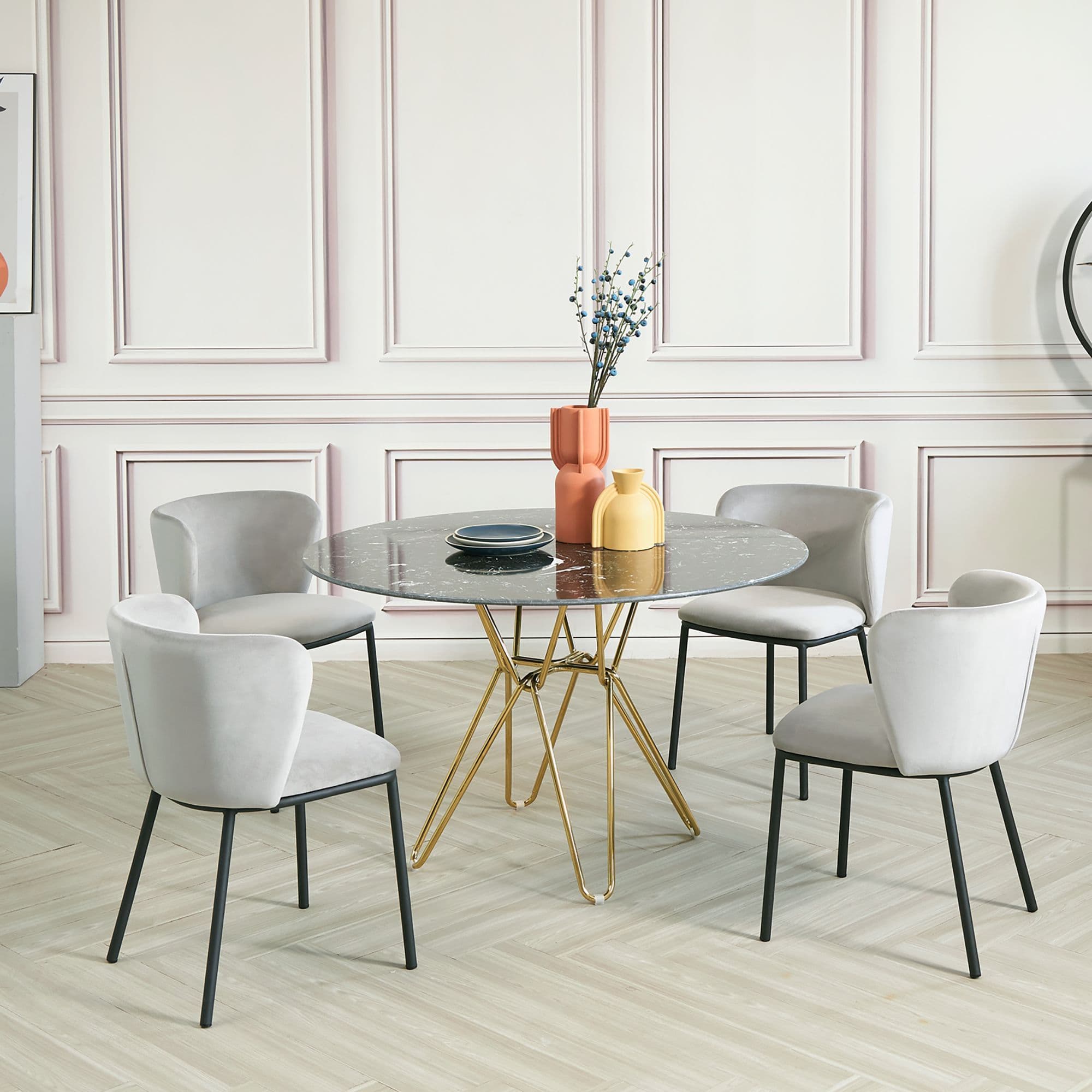 Set of 2 MANDY Grey Dining Chairs