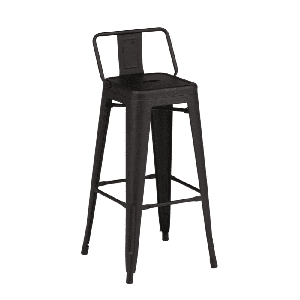 Set of 4 Jax Black Metal Bar Stools