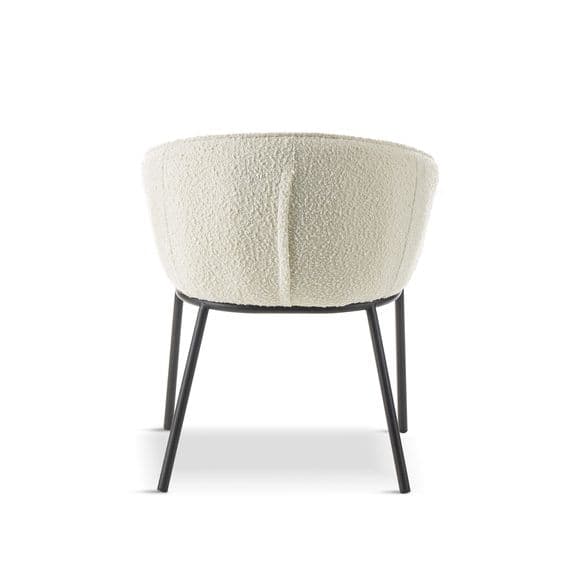 White Boucle Dining Chair DUKE
