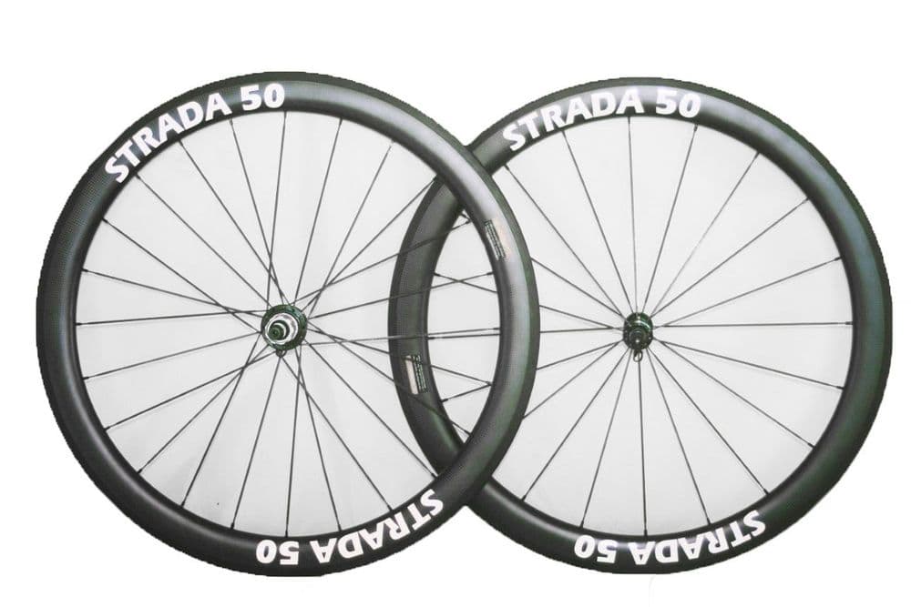 NEW PAIR STRADA RR FULL CARBON WHEELSET - SHIMANO FIT - VARIOUS DEPTH ...