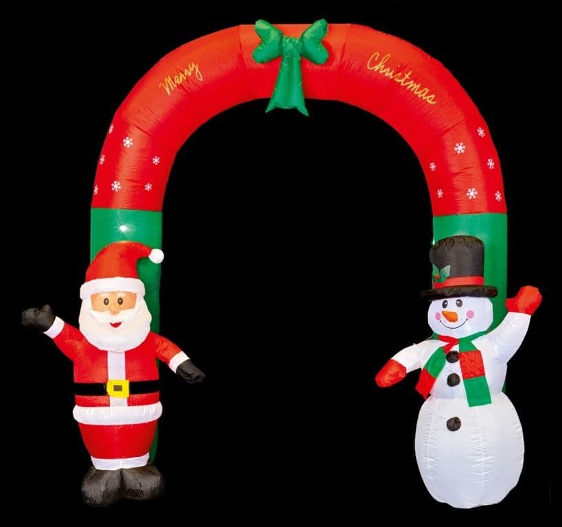 Premier Inflatable Arch Santa Snowman Waving - 2 4m