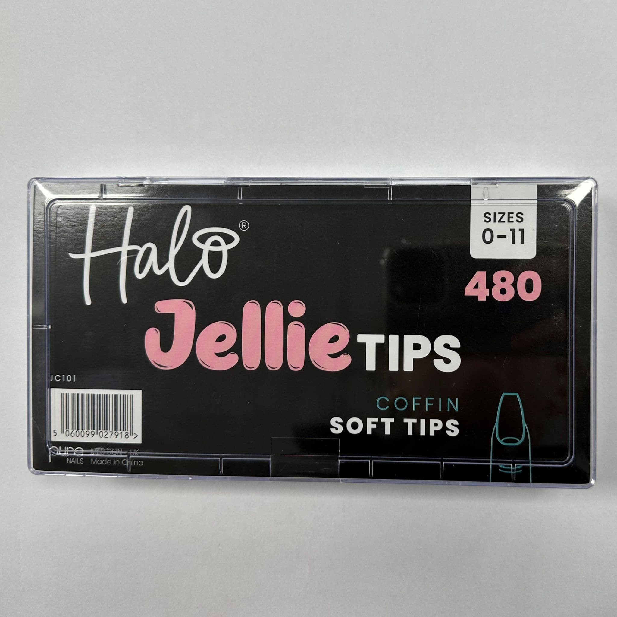 Halo Jellie Nail Tips 480s Coffin Sizes 0-11 Mixed Sizes