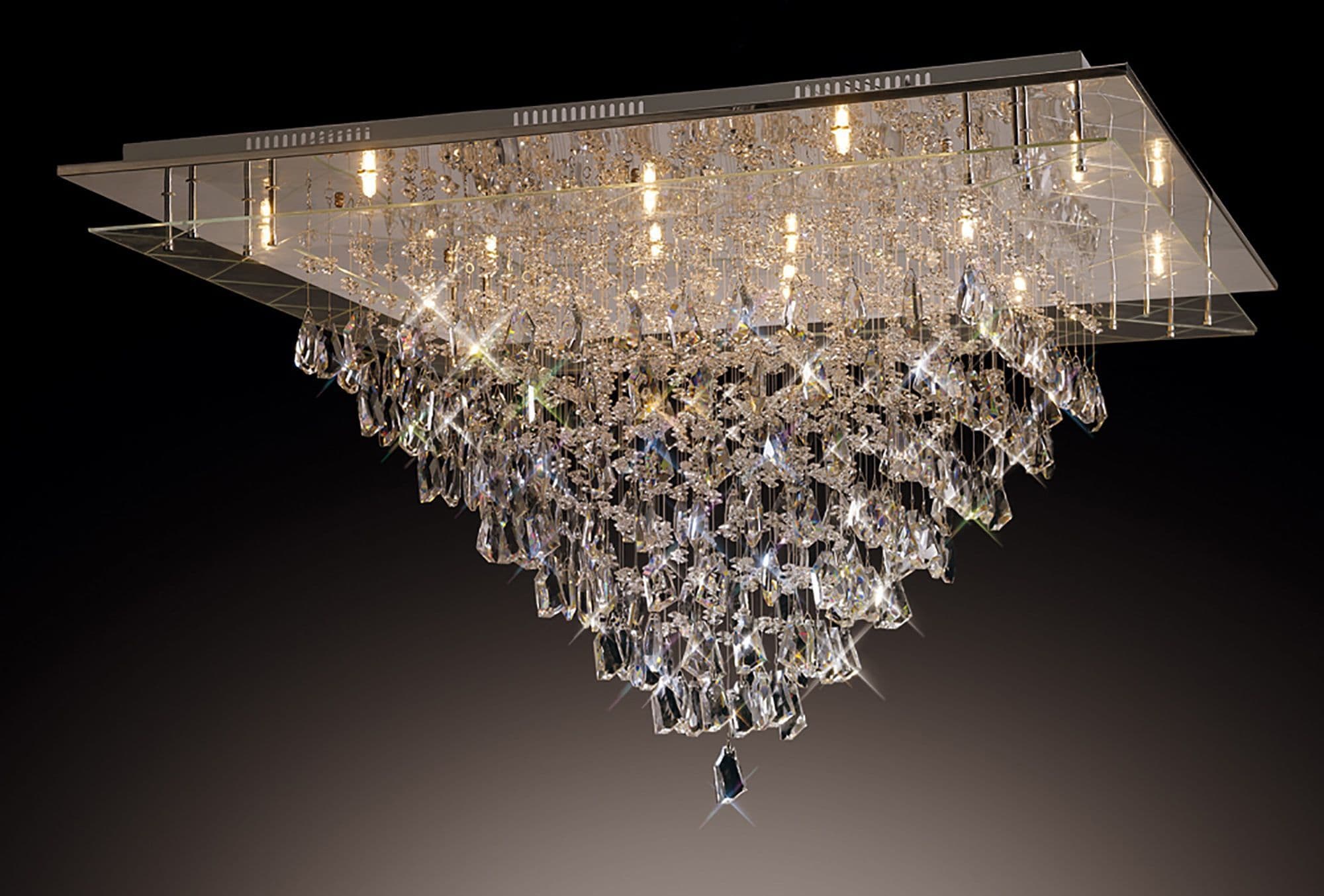 Alex Square Ceiling 14 Light G9 Polished Chrome/Crystal Pallet Shipment ...