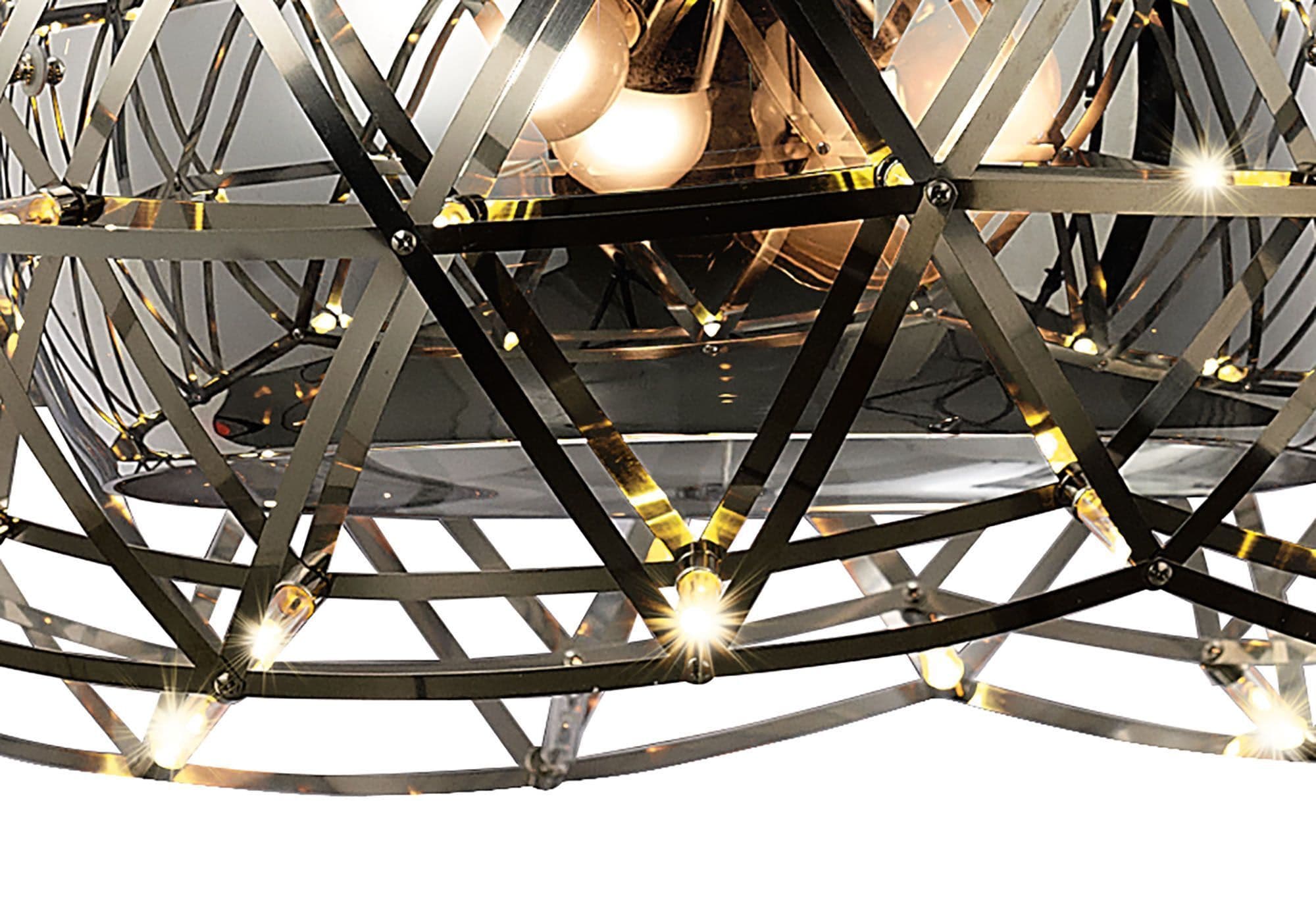 Baldwin Pendant 2 Light E27 With LEDs And Remote Control Stainless Steel