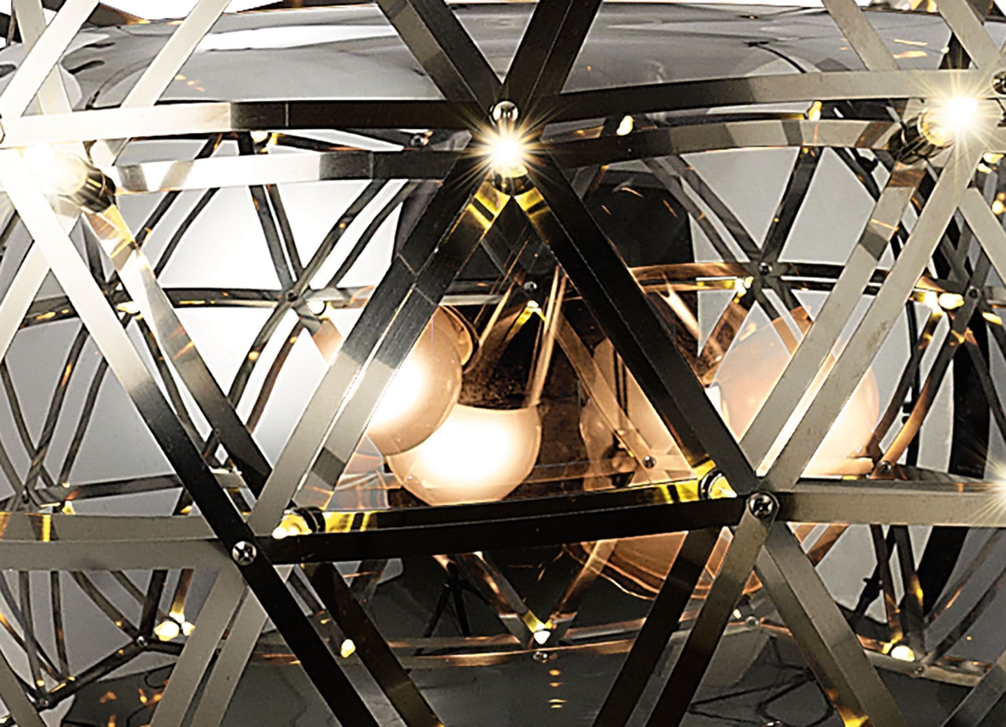 Baldwin Pendant 2 Light E27 With LEDs And Remote Control Stainless Steel