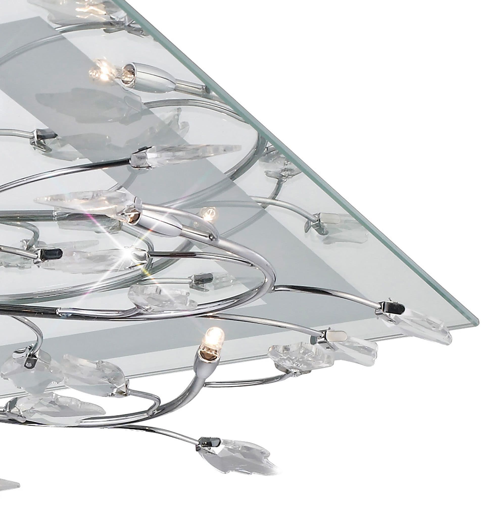 Barrett Ceiling Square 6 Light G4 With RGB LEDs Polished Chrome/Crystal ...