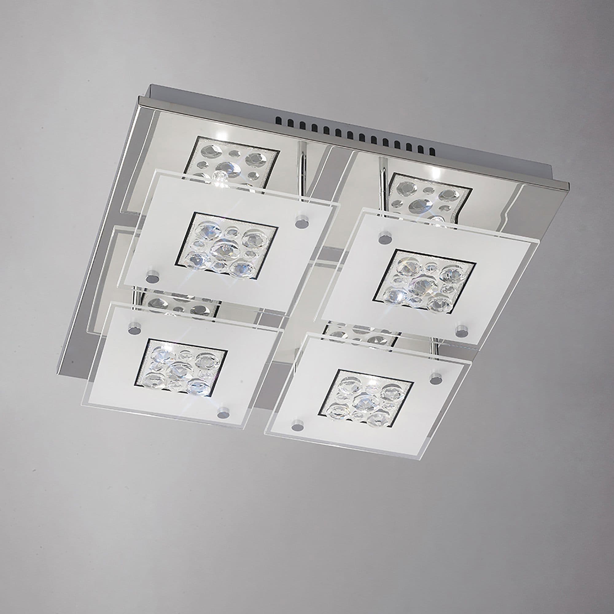 Burton Ceiling Square 4 Light G9 Polished Chrome/Glass/Crystal