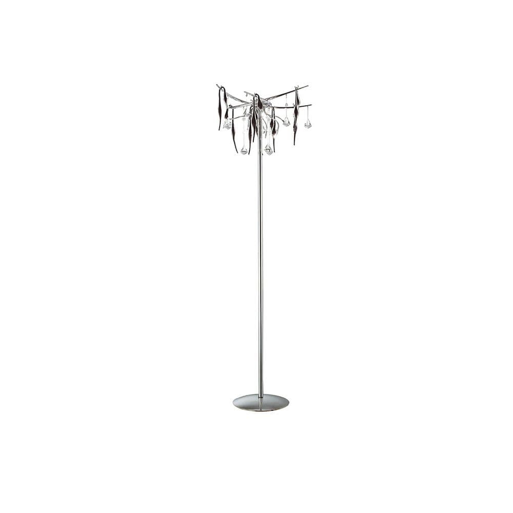 Chet Floor Lamp 6 Light G4 Polished Chrome/Black Glass/Crystal15kg