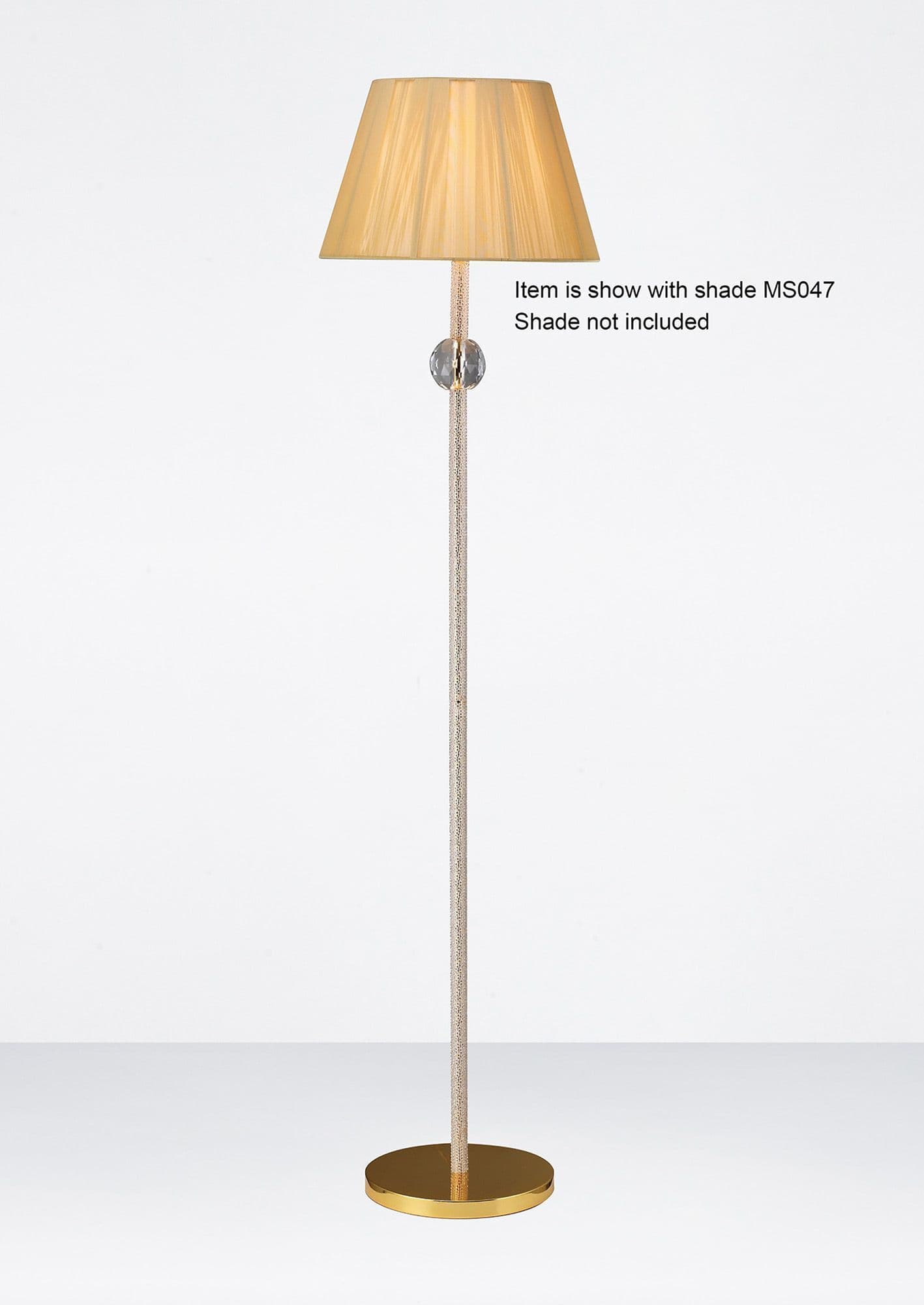 Colbert Floor Lamp WITHOUT SHADE 1 Light E27 Gold/Crystal