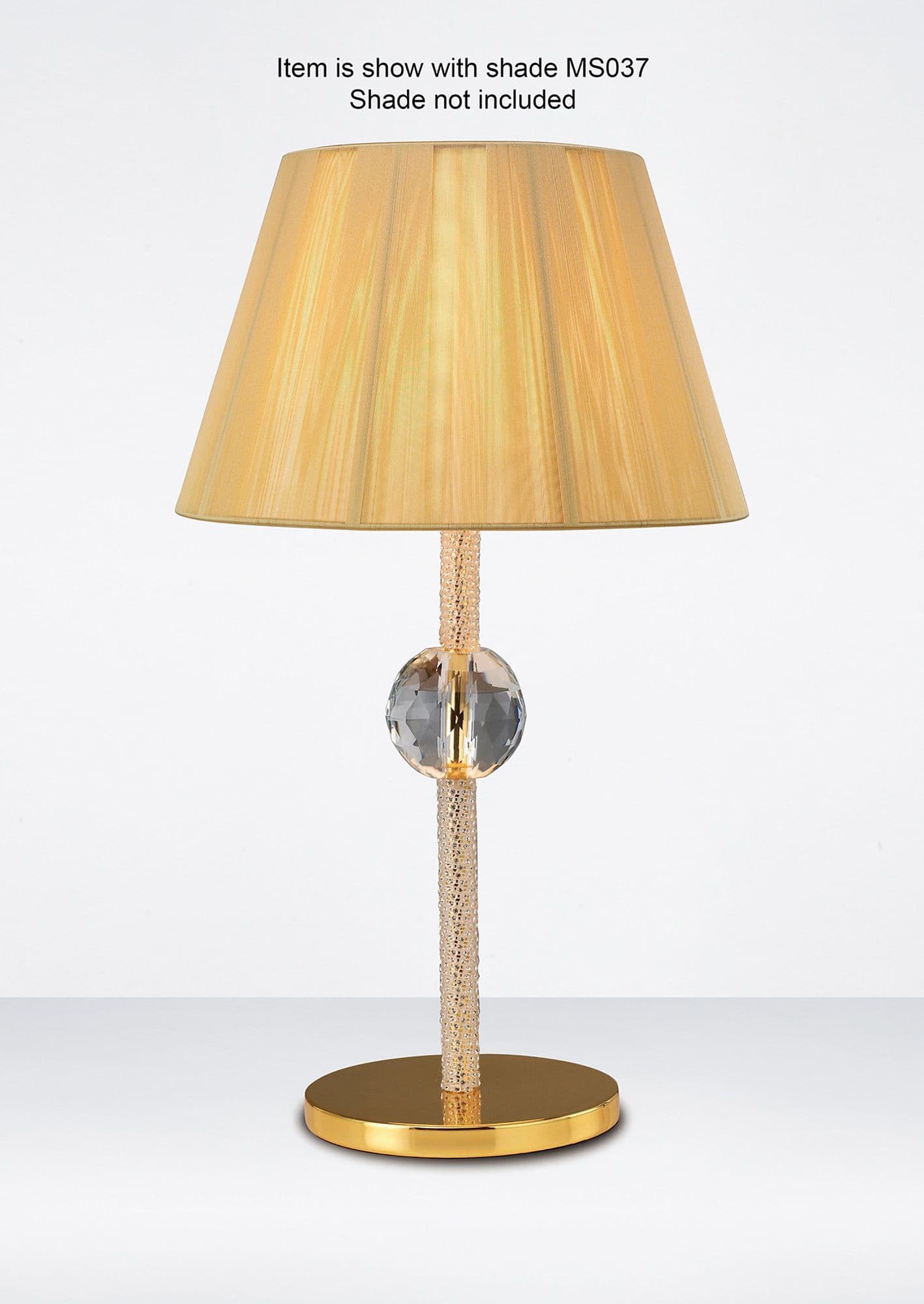 Colbert Table Lamp WITHOUT SHADE 1 Light E27 Gold/Crystal