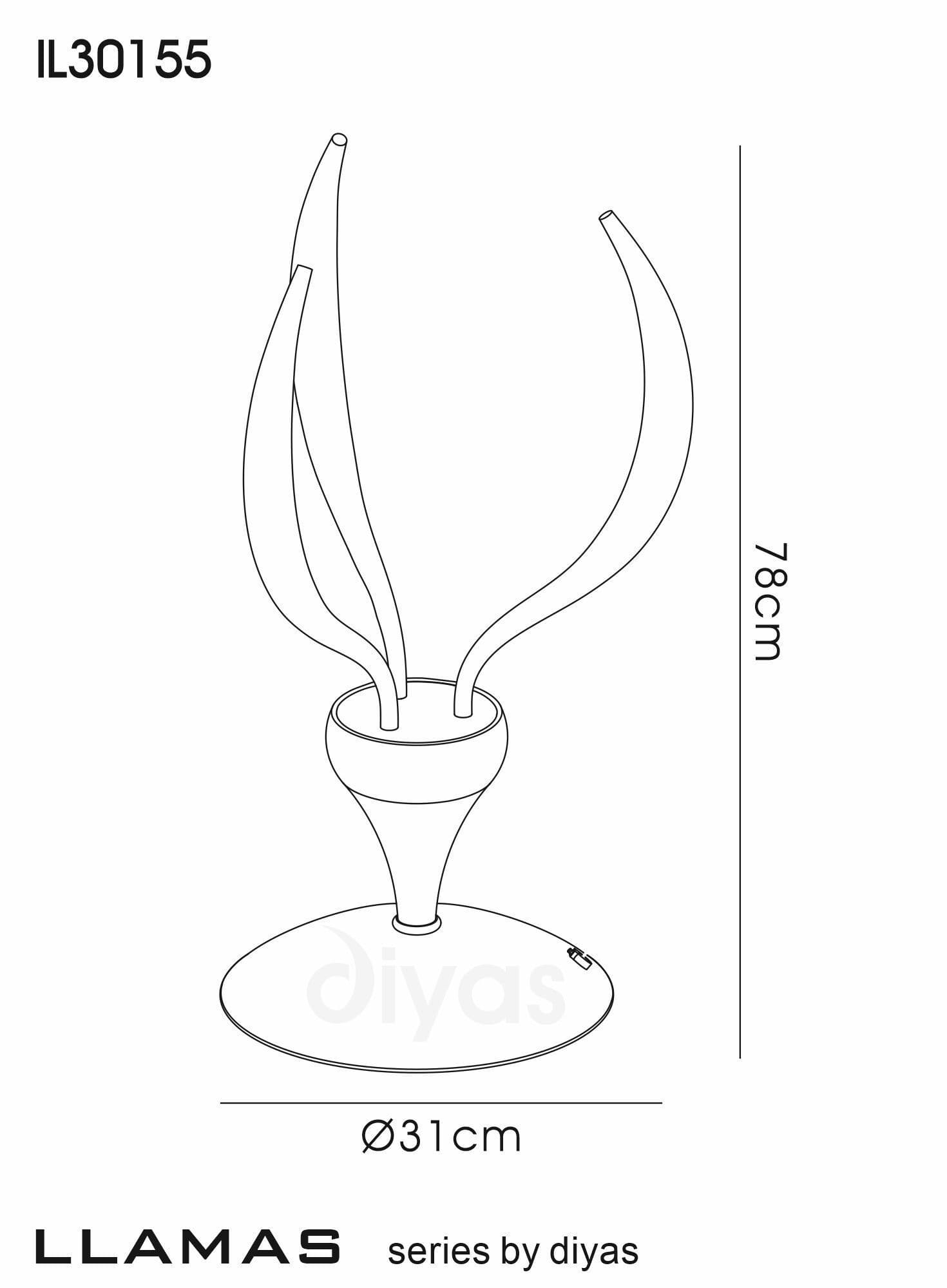 Garry Table Lamp 3 Light G4 Gloss White