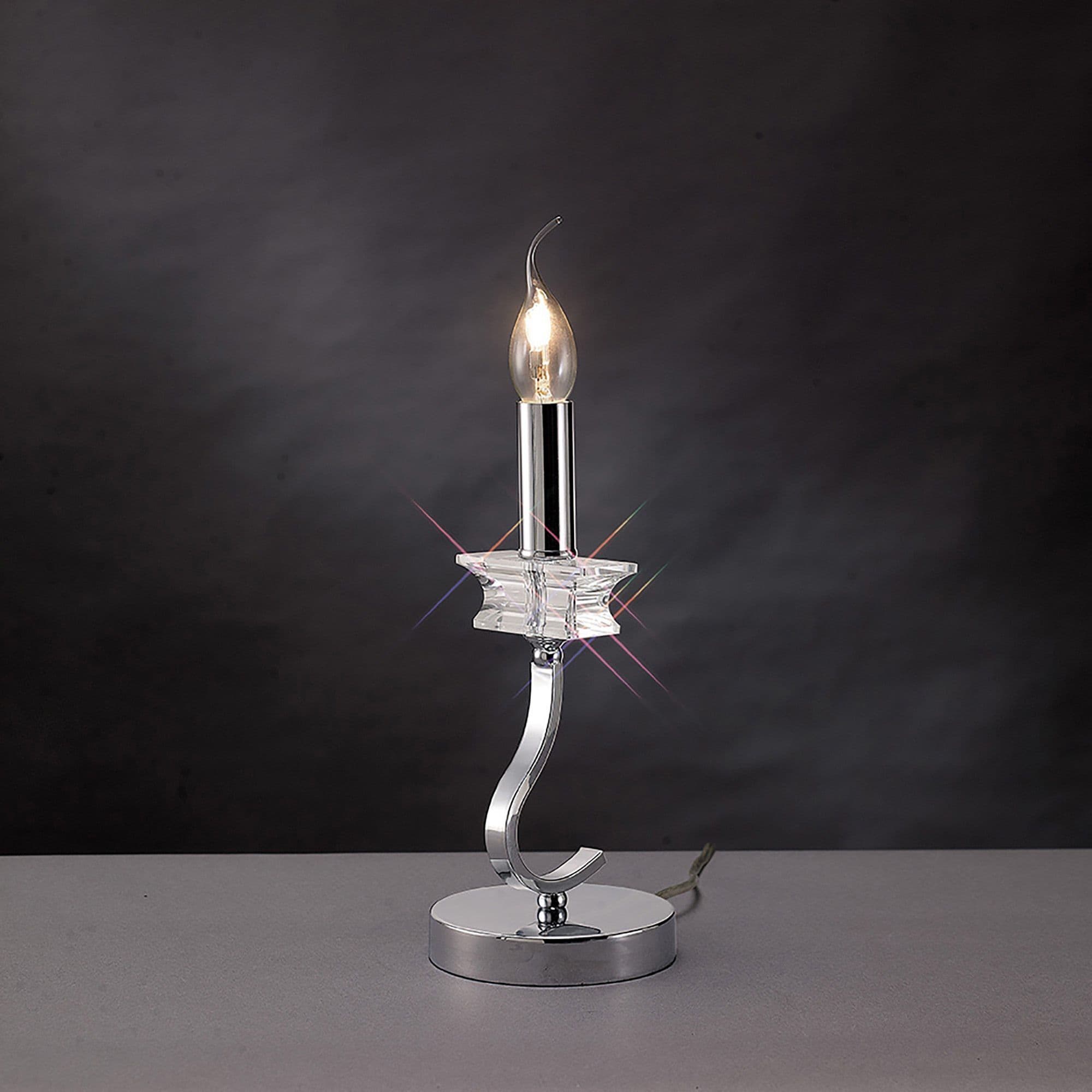 Grant Table Lamp WITHOUT SHADE 1 Light E14 Polished Chrome/Crystal