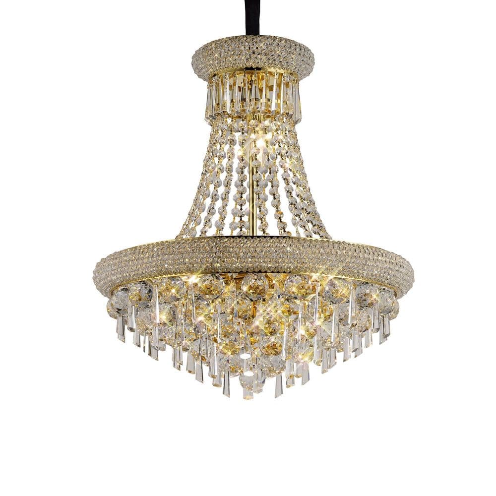 Adrian Pendant 9 Light E14 Gold and Crystal