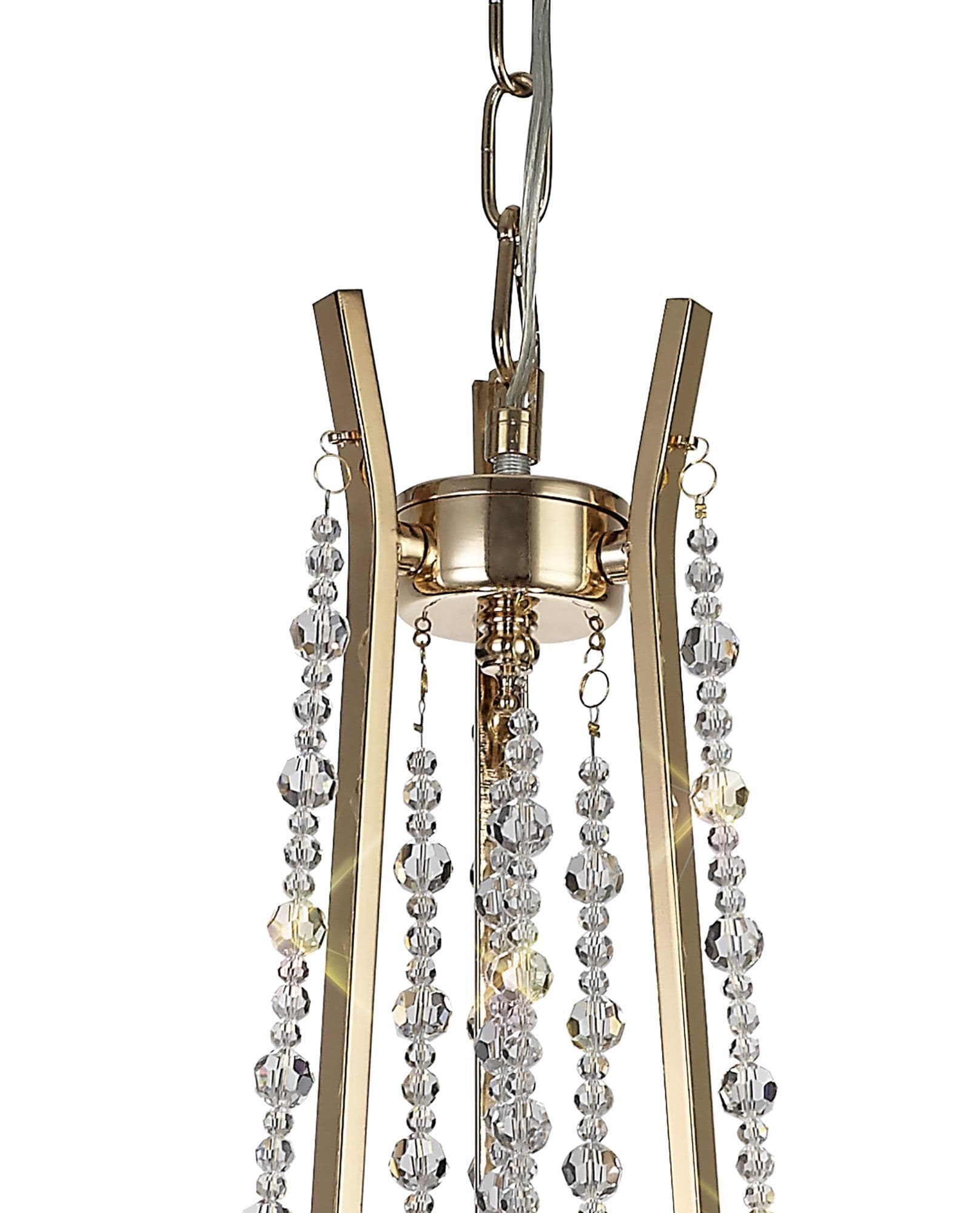 Ansel 3 Light Chandelier Pendant French Gold and Crystal