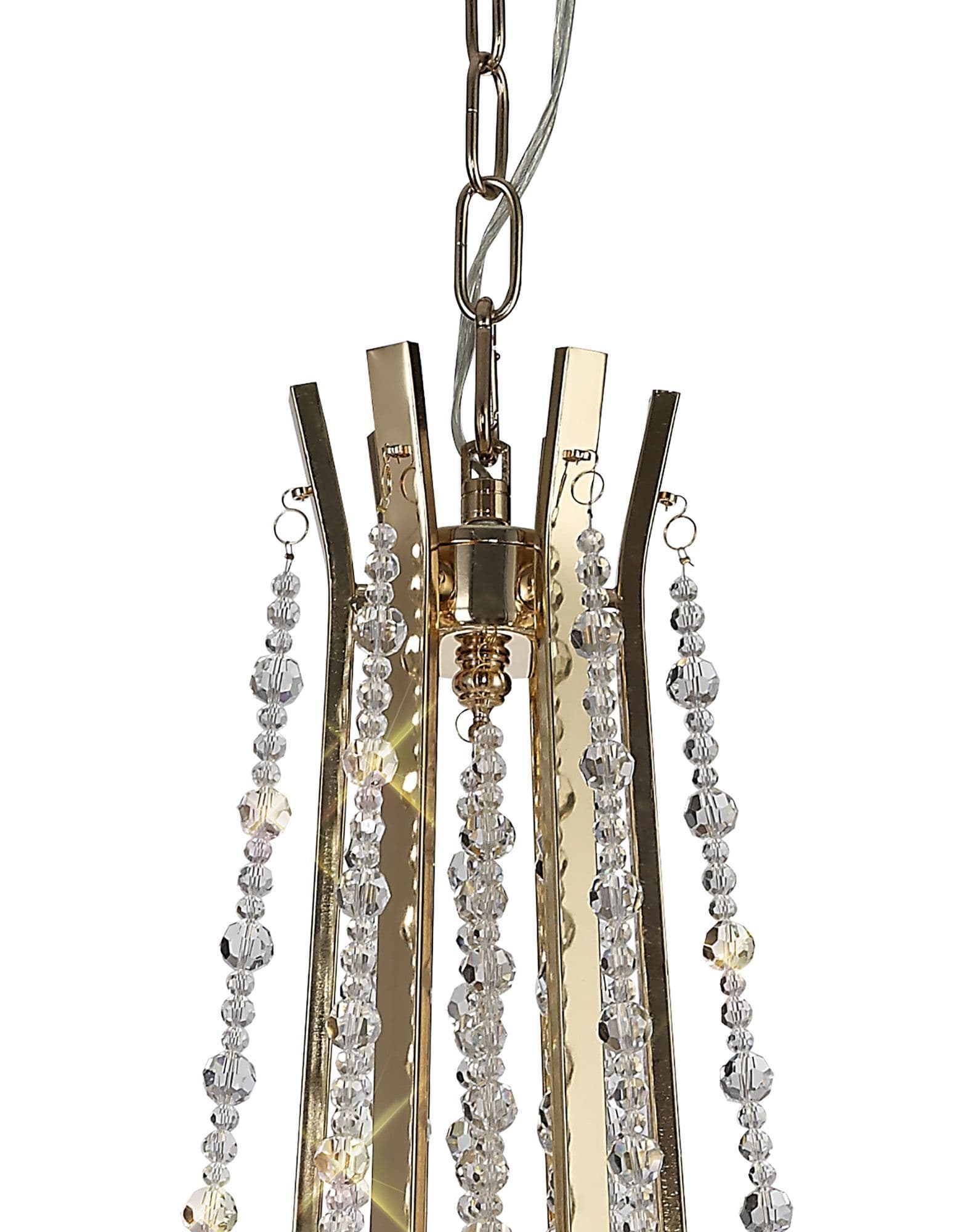 Ansel 6 Light Chandelier Pendant E14 French Gold and Crystal