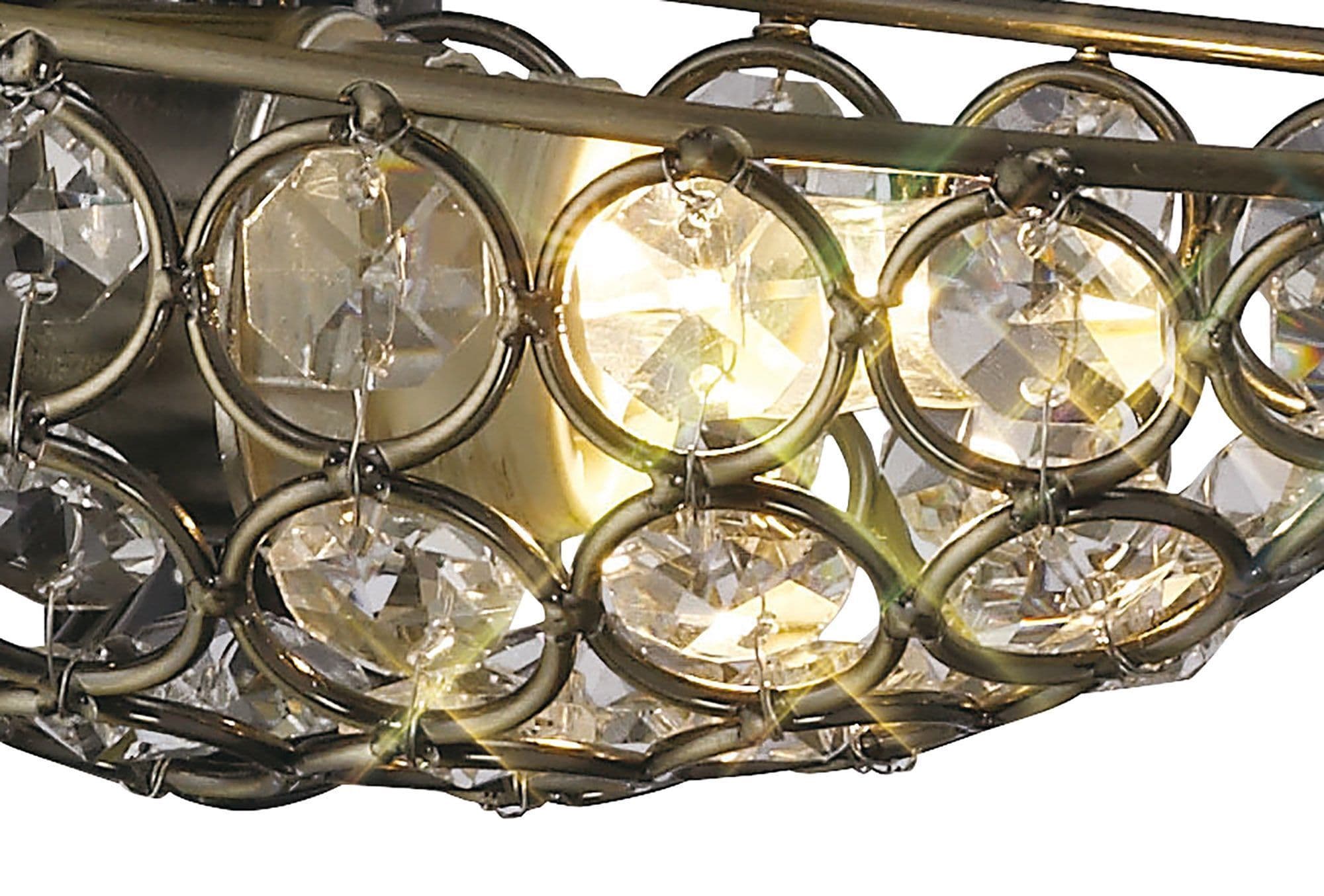Anthony Wall Lamp 2 Light G9 Antique Brass with Crystal