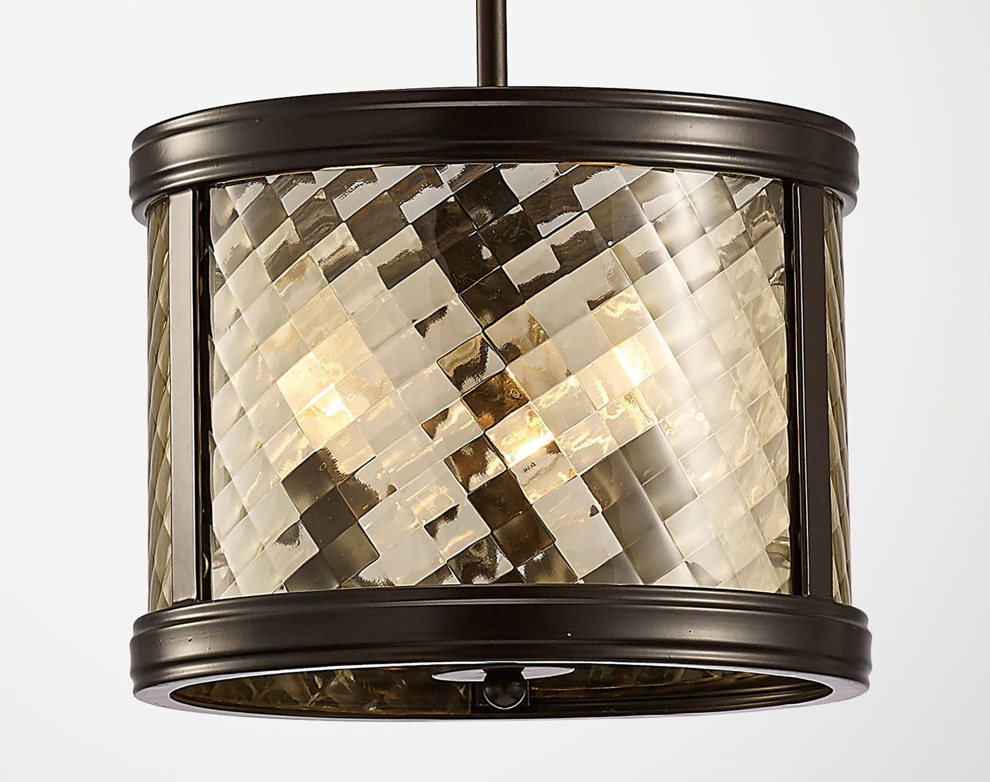 Archie Pendant Semi Ceiling Convertible 3 Light E14 Oiled Bronze ...