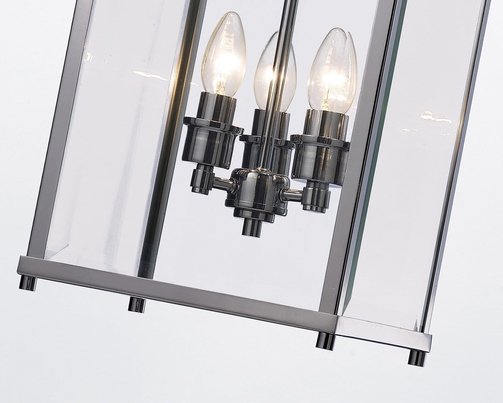 Arnold Square Pendant 3 Light E14 Polished Chrome/Glass