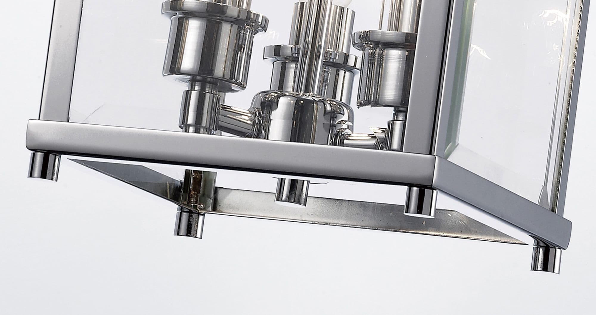 Arnold Square Semi Ceiling 3 Light E14 Polished Chrome/Glass