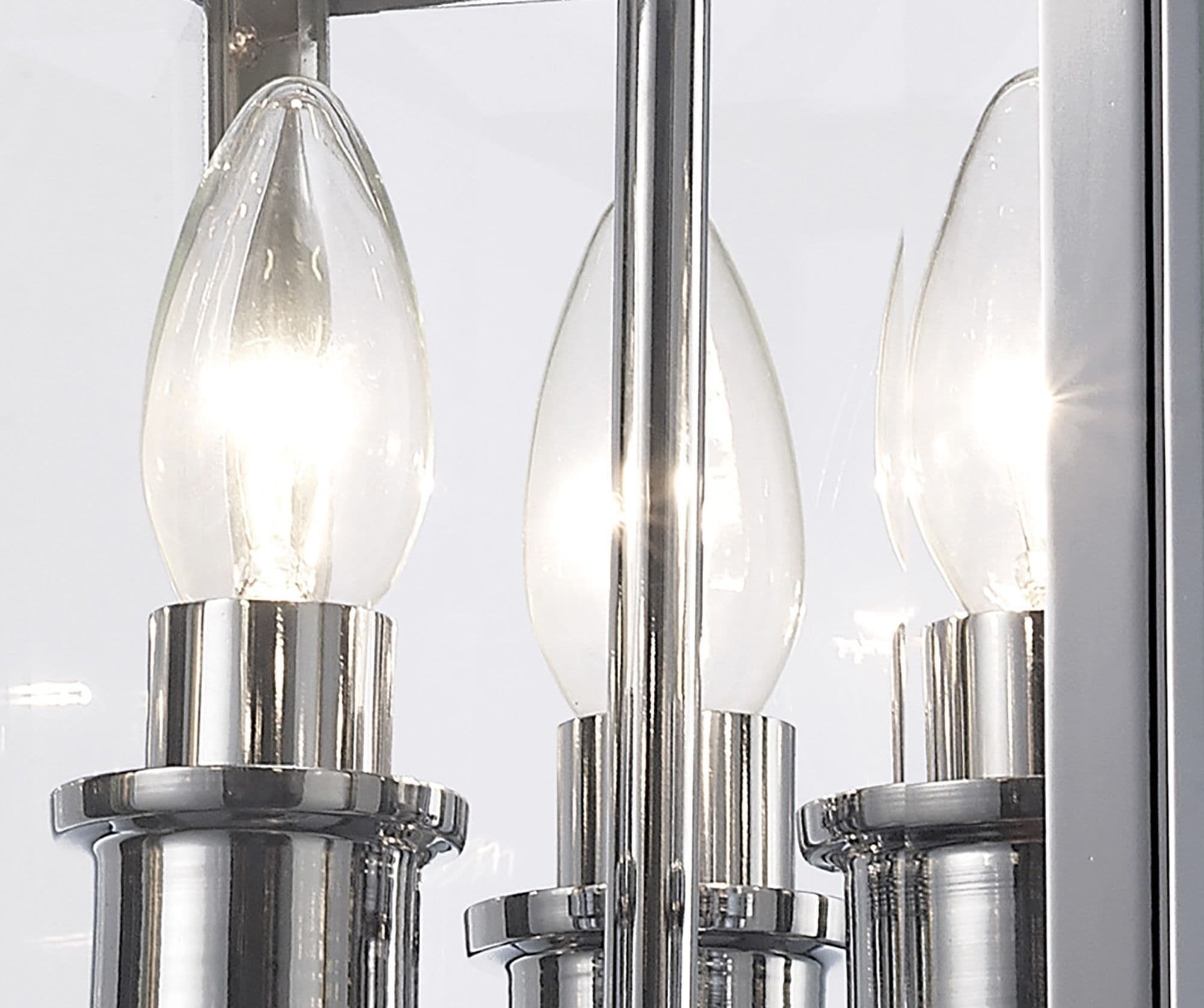 Arnold Square Semi Ceiling 3 Light E14 Polished Chrome/Glass