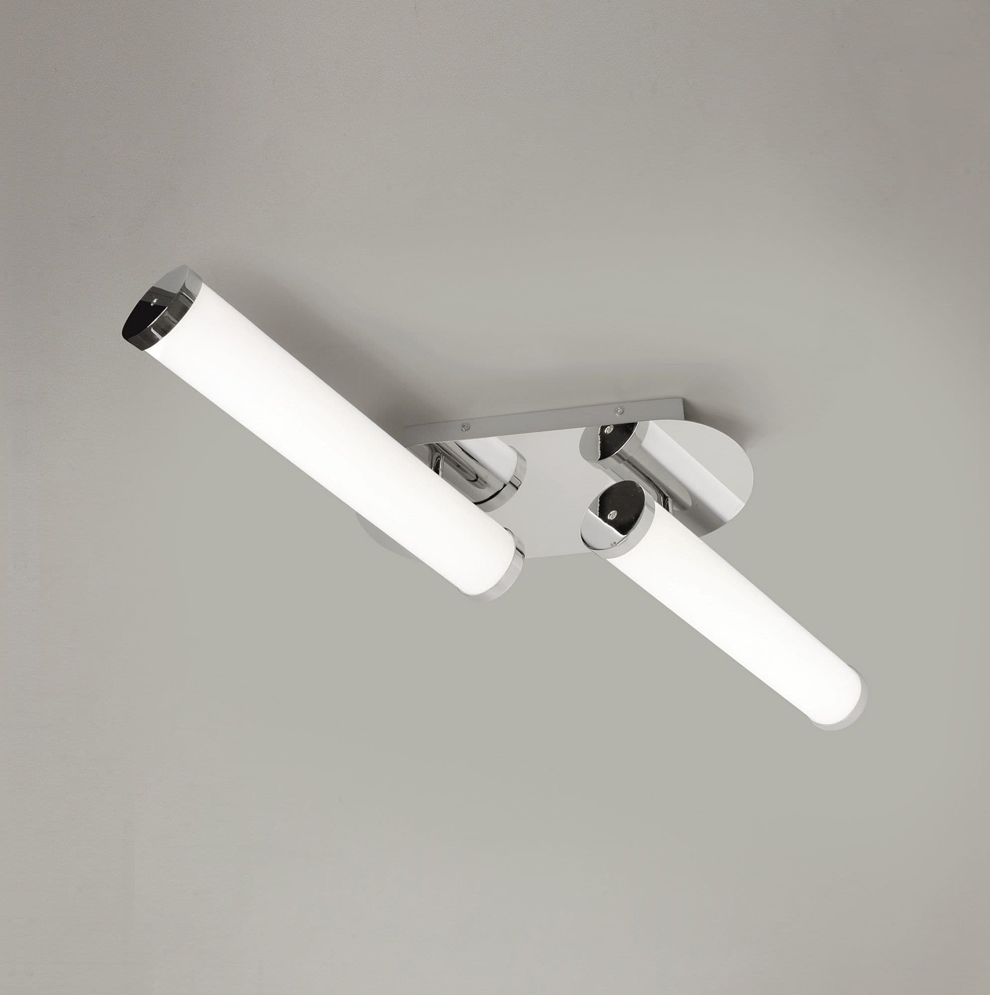 Ash Ceiling Lamp 2 x 9W LED 4000K 1153lm IP44 Polished Chrome 3yrs Warranty - Multiple Colour