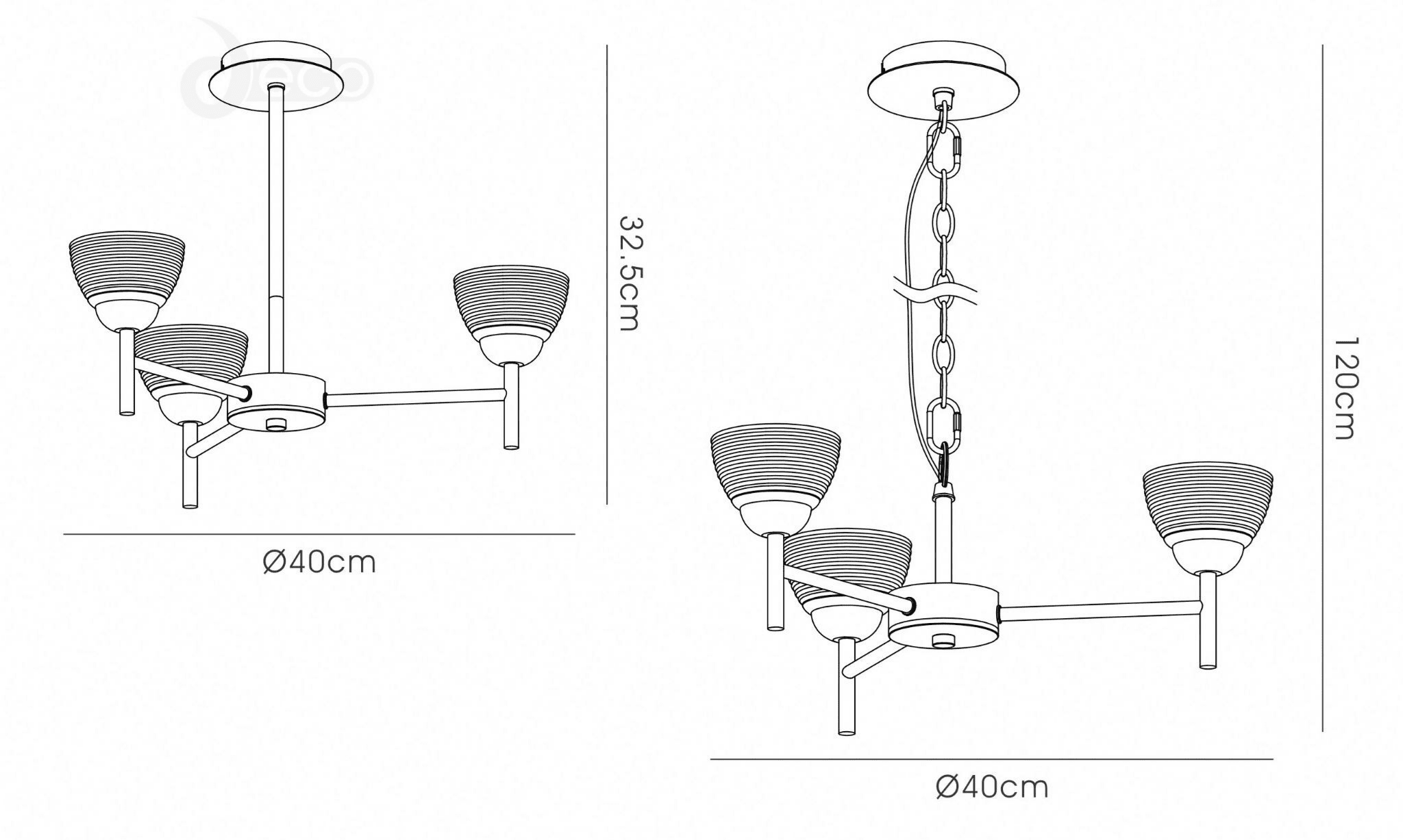 Avalon Ceiling 3 Light G9 Pendant/Semi Ceiling Polished Chrome With ...