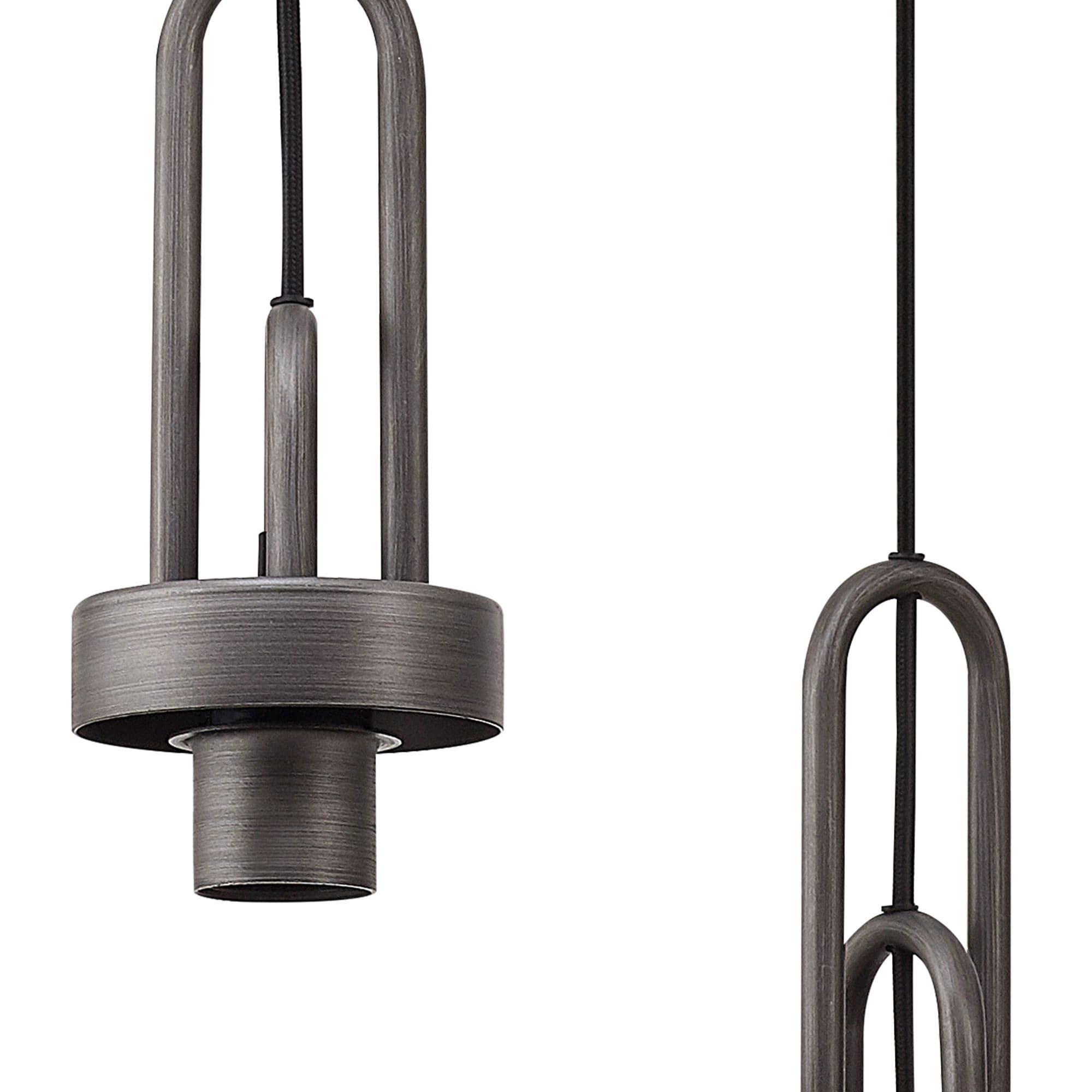 Barcelona Round 3 Light Pendant With 20cm Almond Ribbed Glass ...