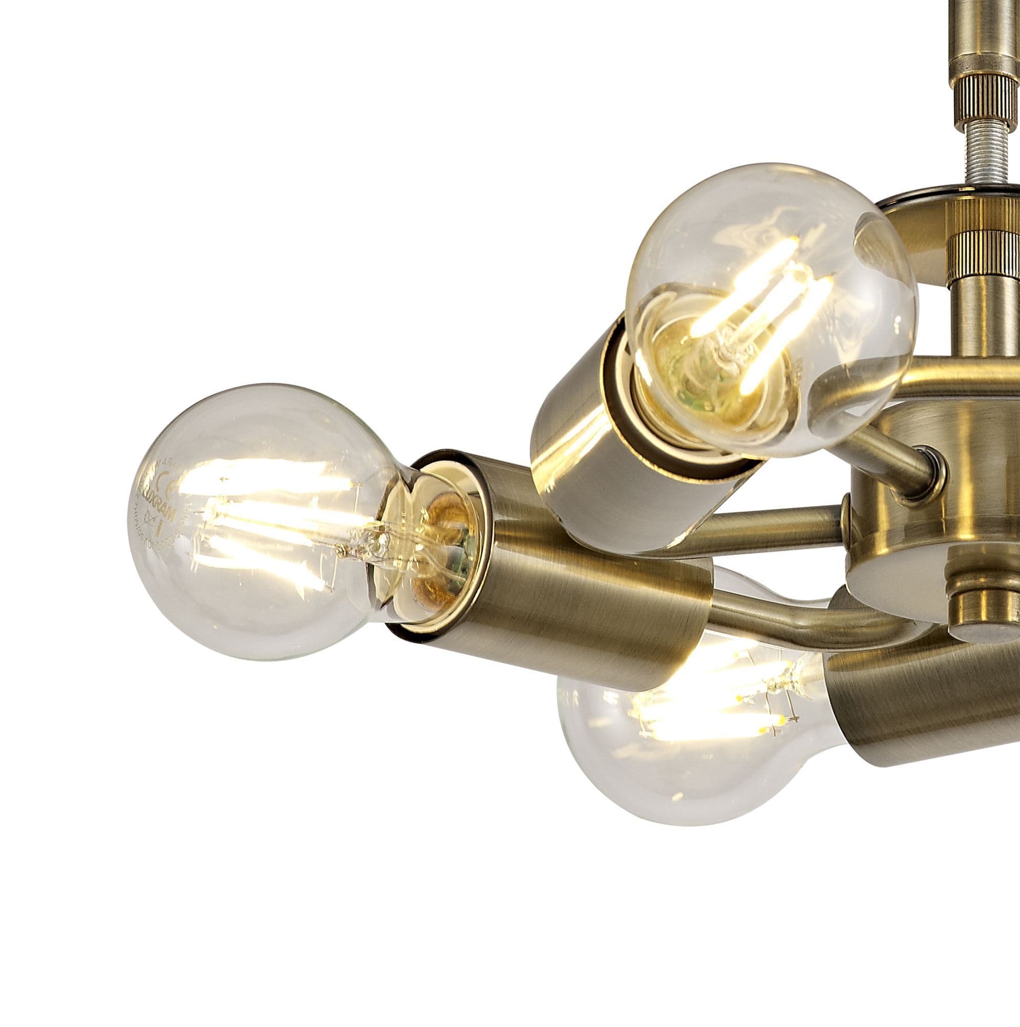 Baymont Antique Brass 5 Light E27 Universal Semi Ceiling Fixture