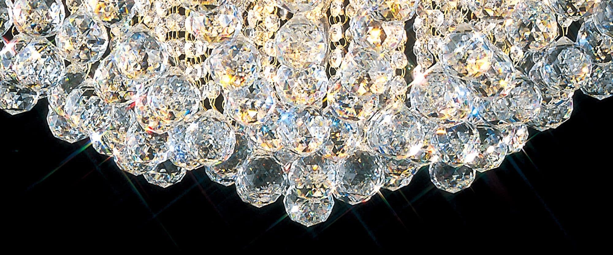 Ben Pendant Round 6 Light E14 French Gold with Crystal 18 5kg