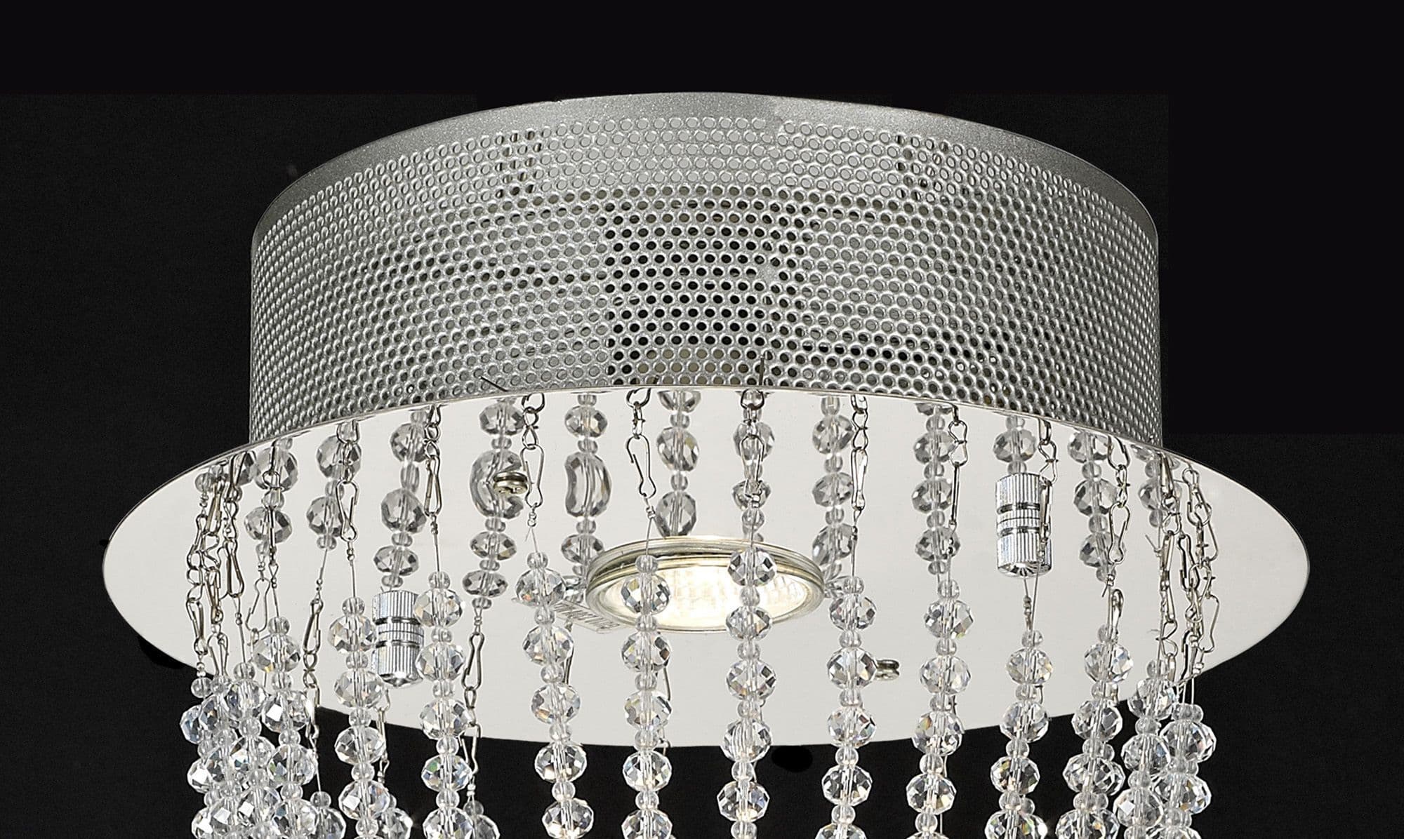 Bernard Ceiling Round 1 Light GU10 Polished Chrome/Crystal