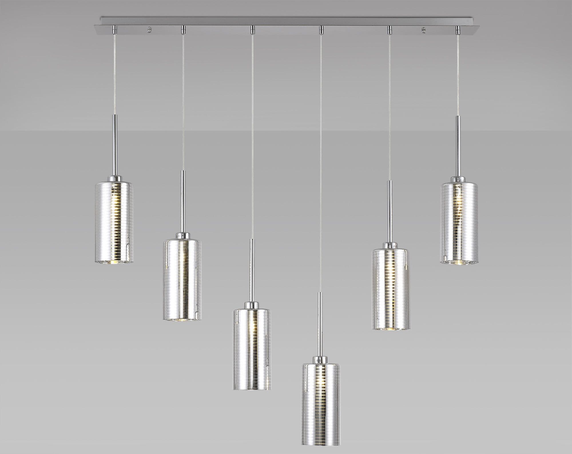 Brentwood Linear Pendant 2m 6 x G9 Polished Chrome/Chrome Type A Shade