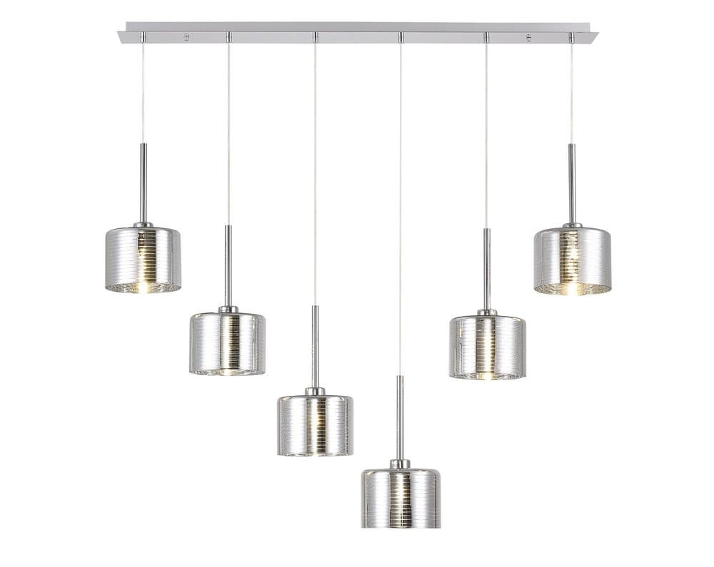Brentwood Linear Pendant 2m 6 x G9 Polished Chrome/Chrome Type B Shade