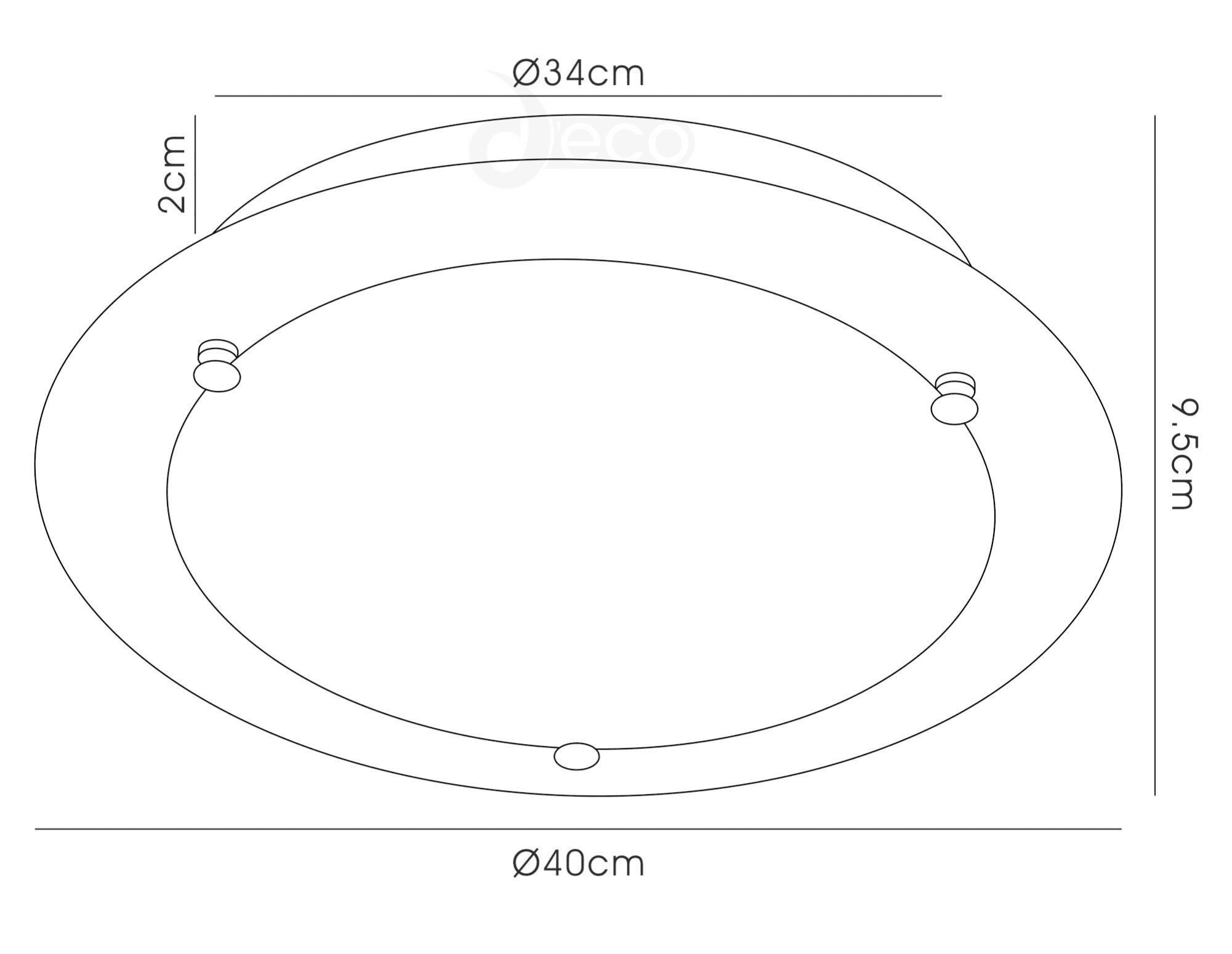 Brooklyn Ceiling 400mm Round 3 Light E27 Polished Chrome