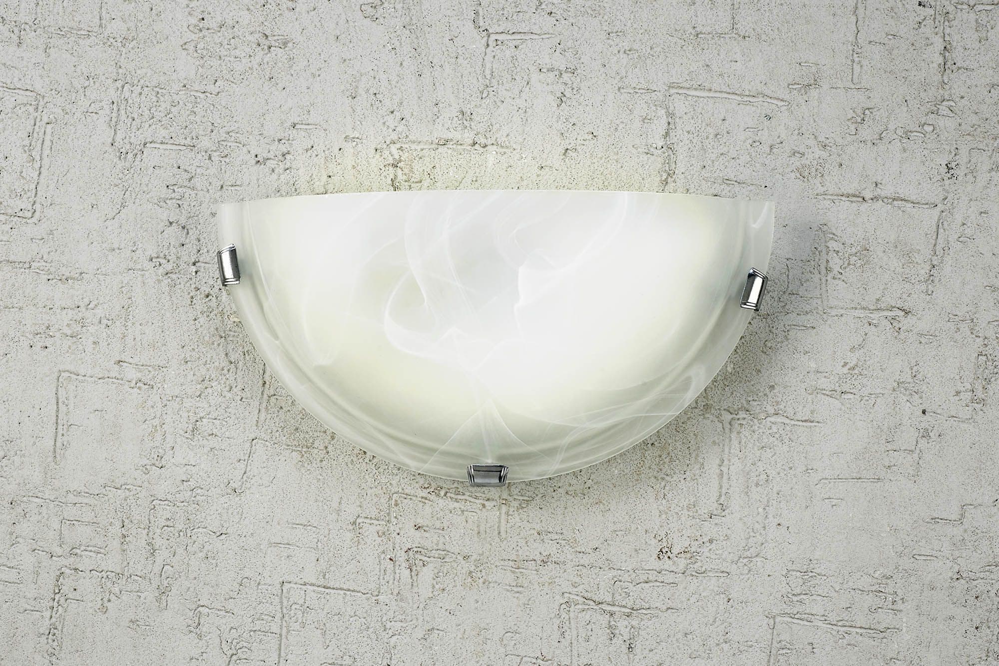 Chester 1 Light E27 Flush Wall Lamp Polished Chrome With Frosted ...