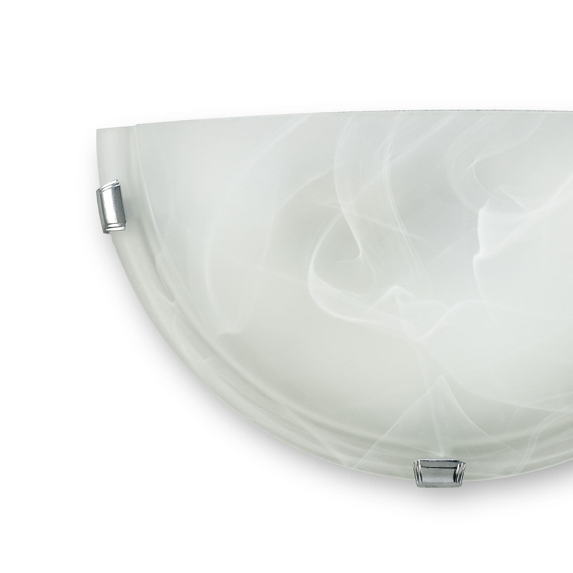 Chester 1 Light E27 Flush Wall Lamp Polished Chrome With Frosted ...